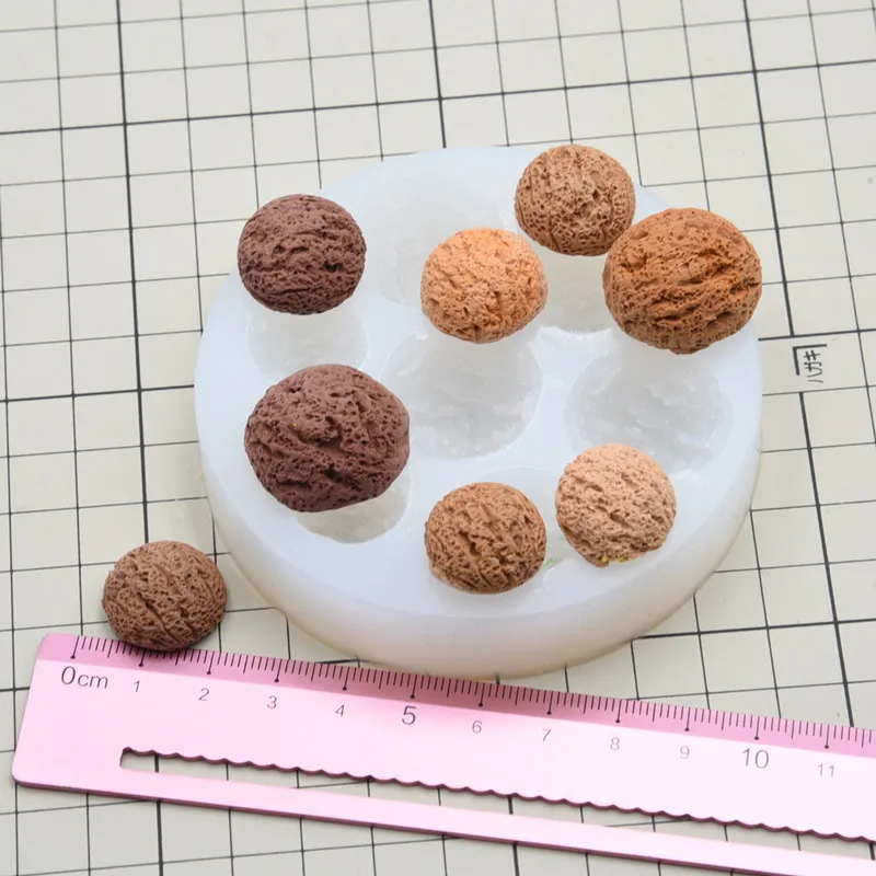 Polymer Ceramic Clay Miniature Puff Slicone Mold Mini Cookies Doll ...