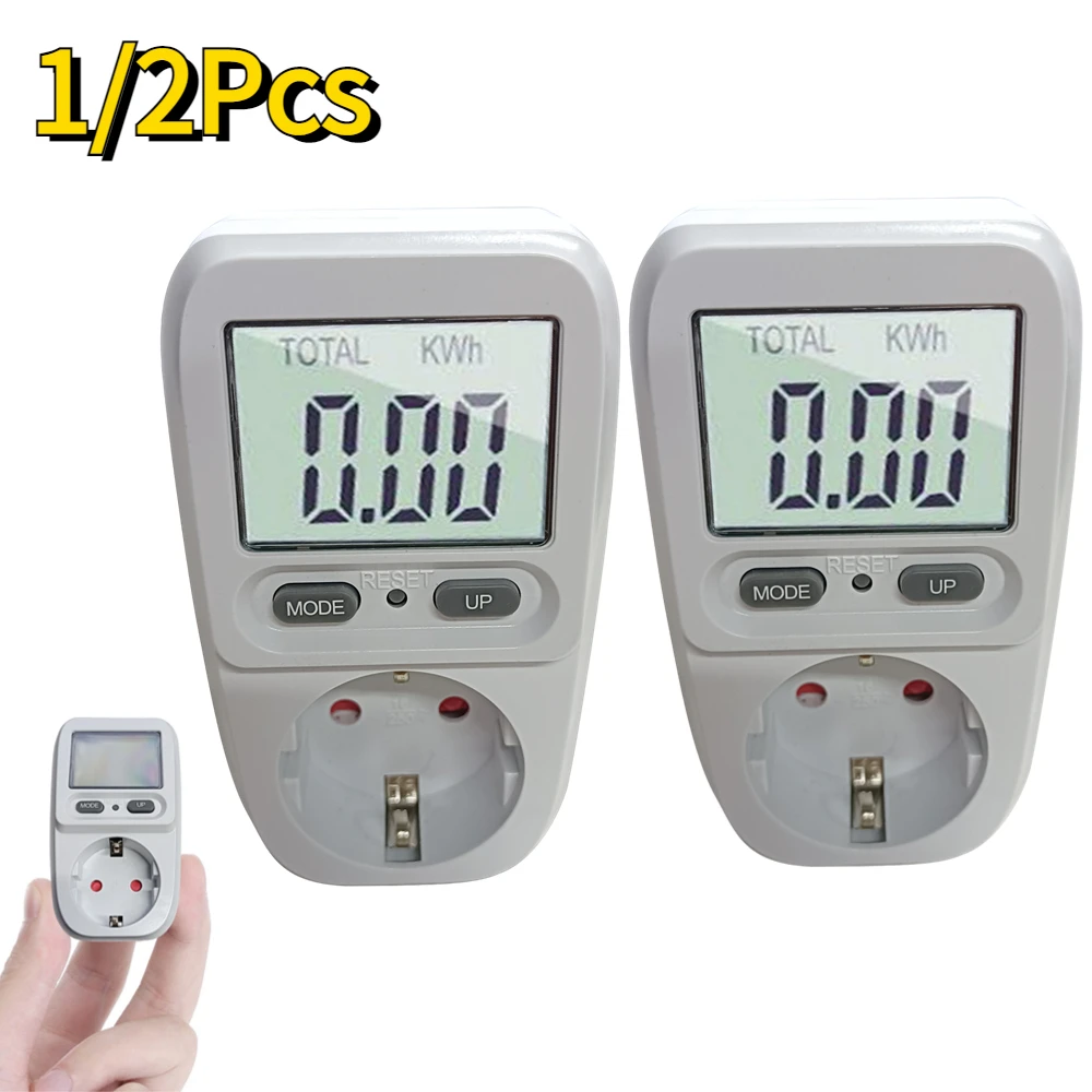 1-2Pcs-EU-Plug-Billing-Meter-Digital-Voltage-Wattmeter-Power-Meter ...