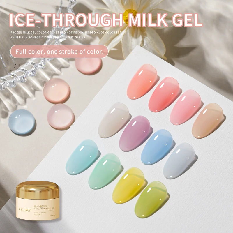 12-Colors-Ice-Transparent-Jelly-Gel-Polish-Pink-Blue-Translucent-Nail ...