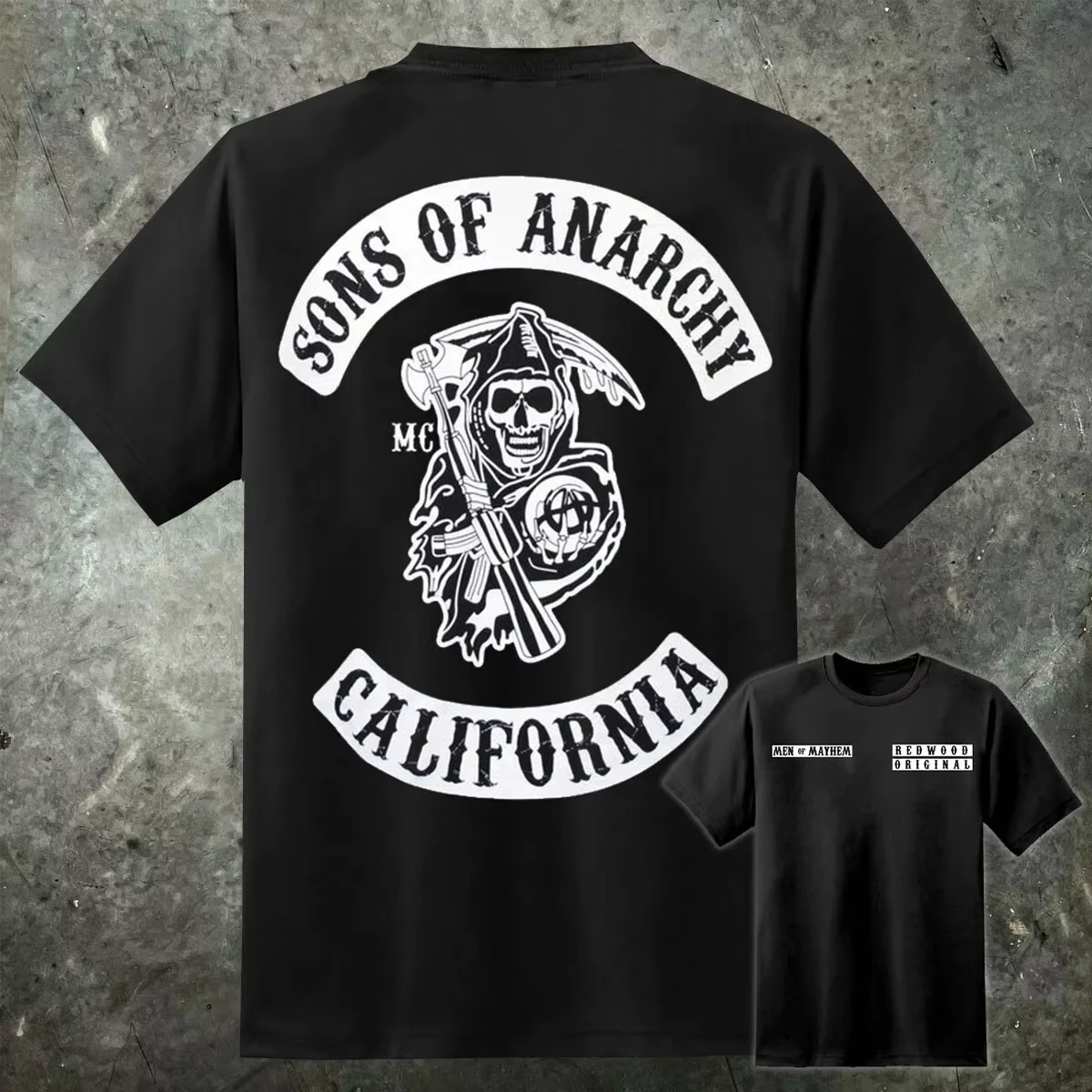 2026 Sons Anarchy CUSTOM CHARTER Reaper Patch T Shirt SAMCRO Redwood ...
