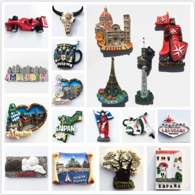 USA-Austria-Spain-France-Malta-Persia-Chile-3D-Fridge-Magnets-Tourism ...