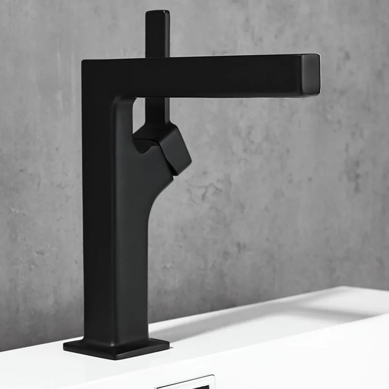 Luxury Upscale Design Black Baking Paint Cold & Hot Water Single Handle ...