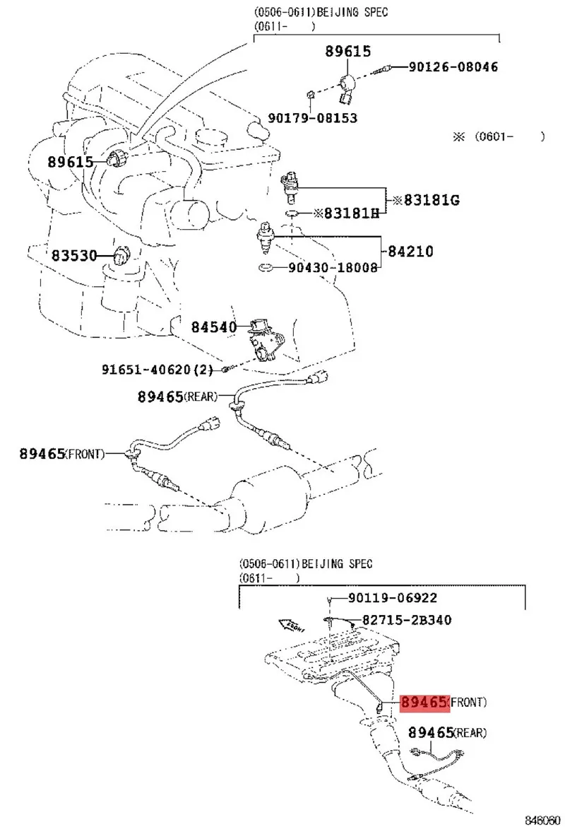 89465-12750 Датчик кислорода O2 89465-05080 89465-B1030 Для Lexus LS ...