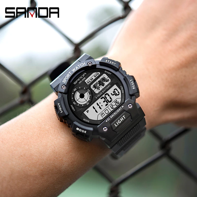 SANDA relojes electrónicos multifuncionales para hombre, cronógrafo deportivo, militar, de ...