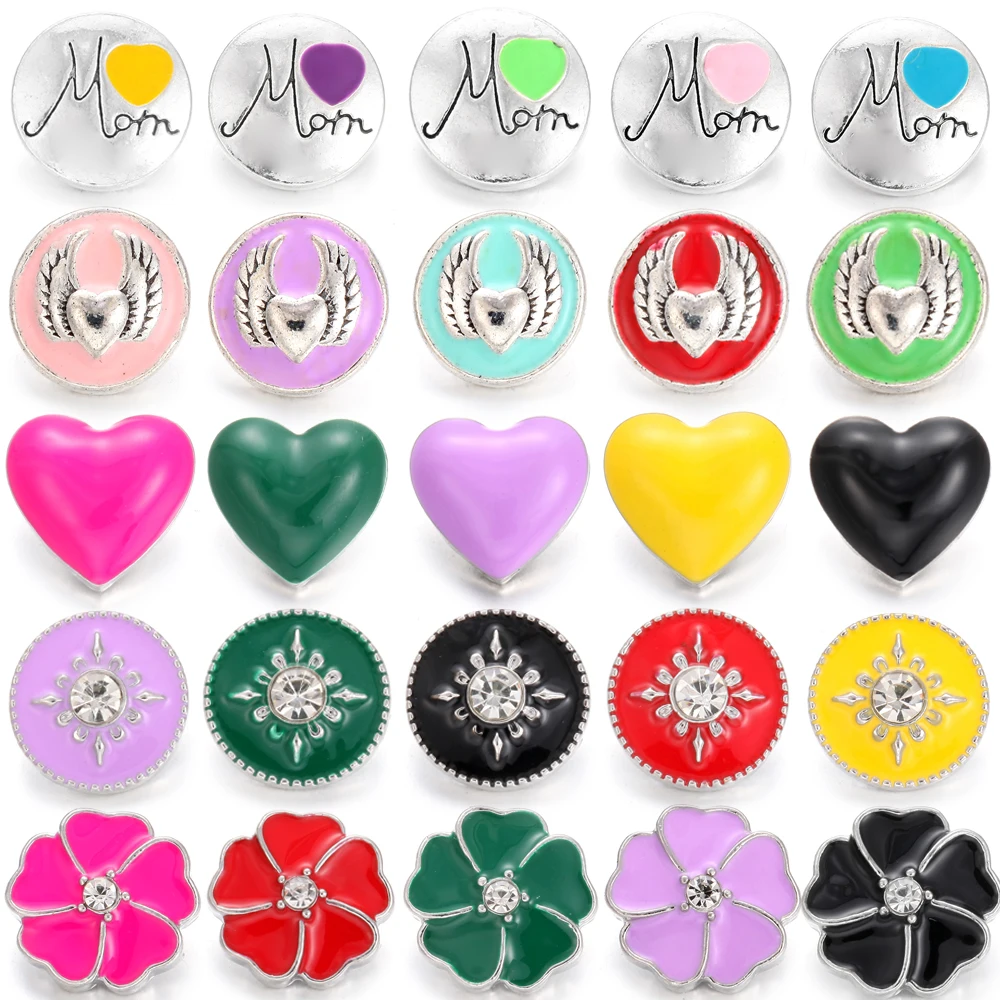 10pcs-lot-New-Interchangeable-Snap-Jewelry-Colorful-Flower-Mini-12mm ...