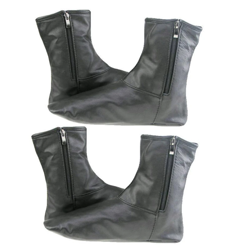 New-Men-Women-Muslim-Faux-Leather-Zipper-Socks-Black-Halal-Sunnah-Khuff ...