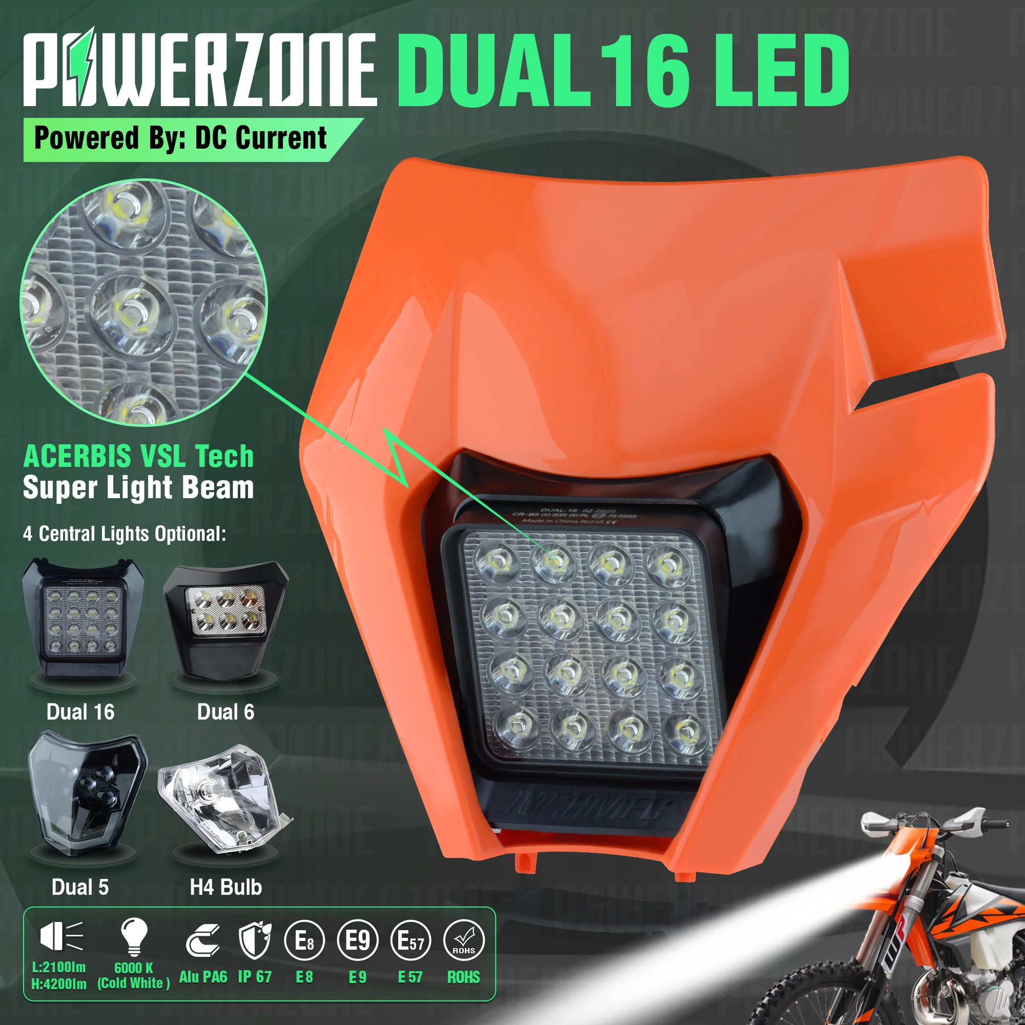 POWERZONE faro LED para motocicleta para 2014-23 KTM faro EXC XCF SX F ...