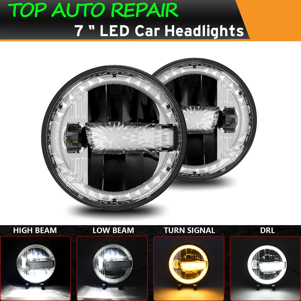 7-Inch-Car-LED-Headlights-with-High-Low-Beam-DRL-Turn-Signal-Light ...