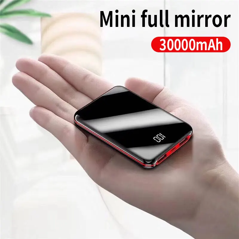 Mini BANCO DE ENERGÍA DE CARGA RÁPIDA, cargador portátil de 30000mAh, batería externa con ...
