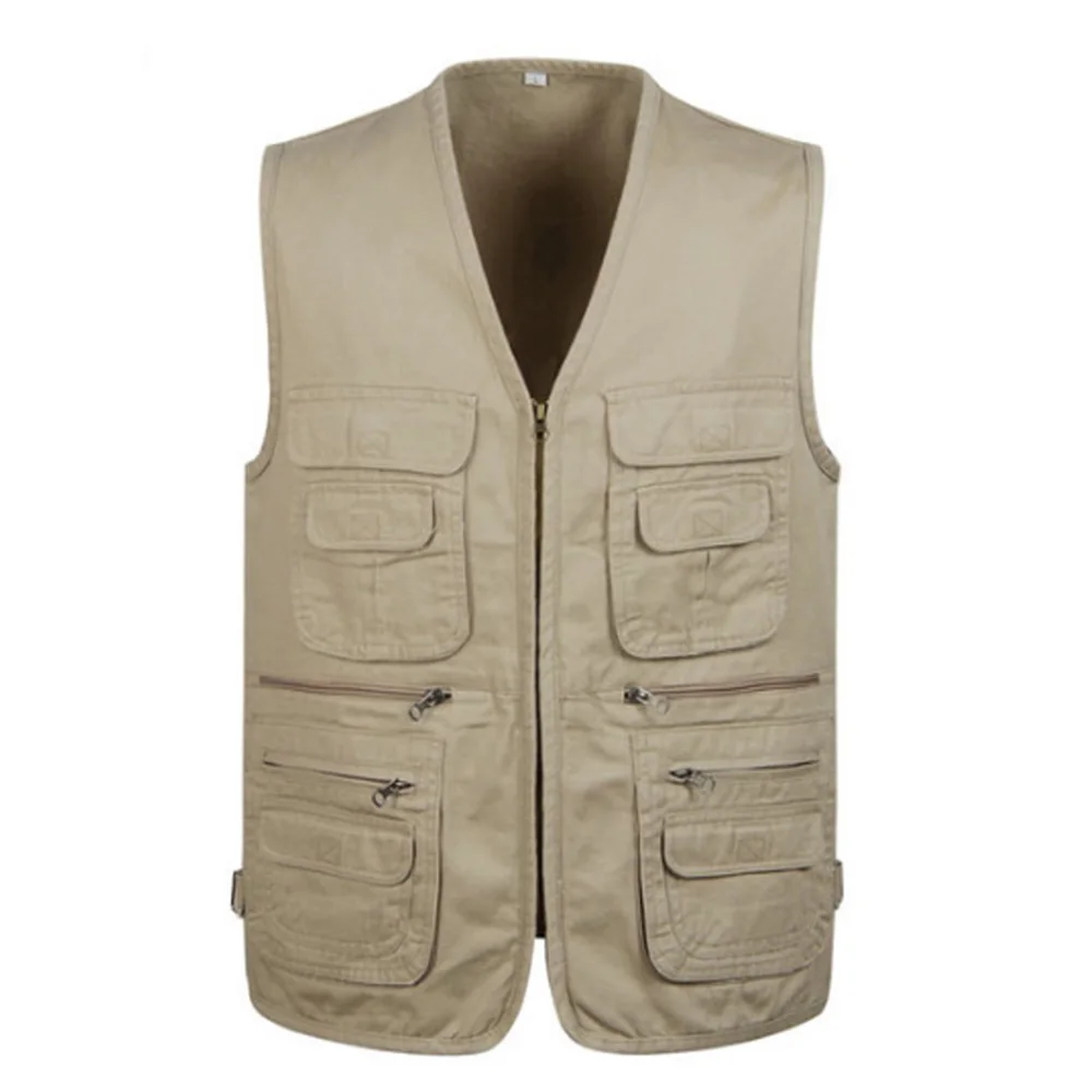 Chaleco-con-m-ltiples-bolsillos-para-hombre-chaqueta-con-cremallera-Tops-ropa-para-exteriores ...