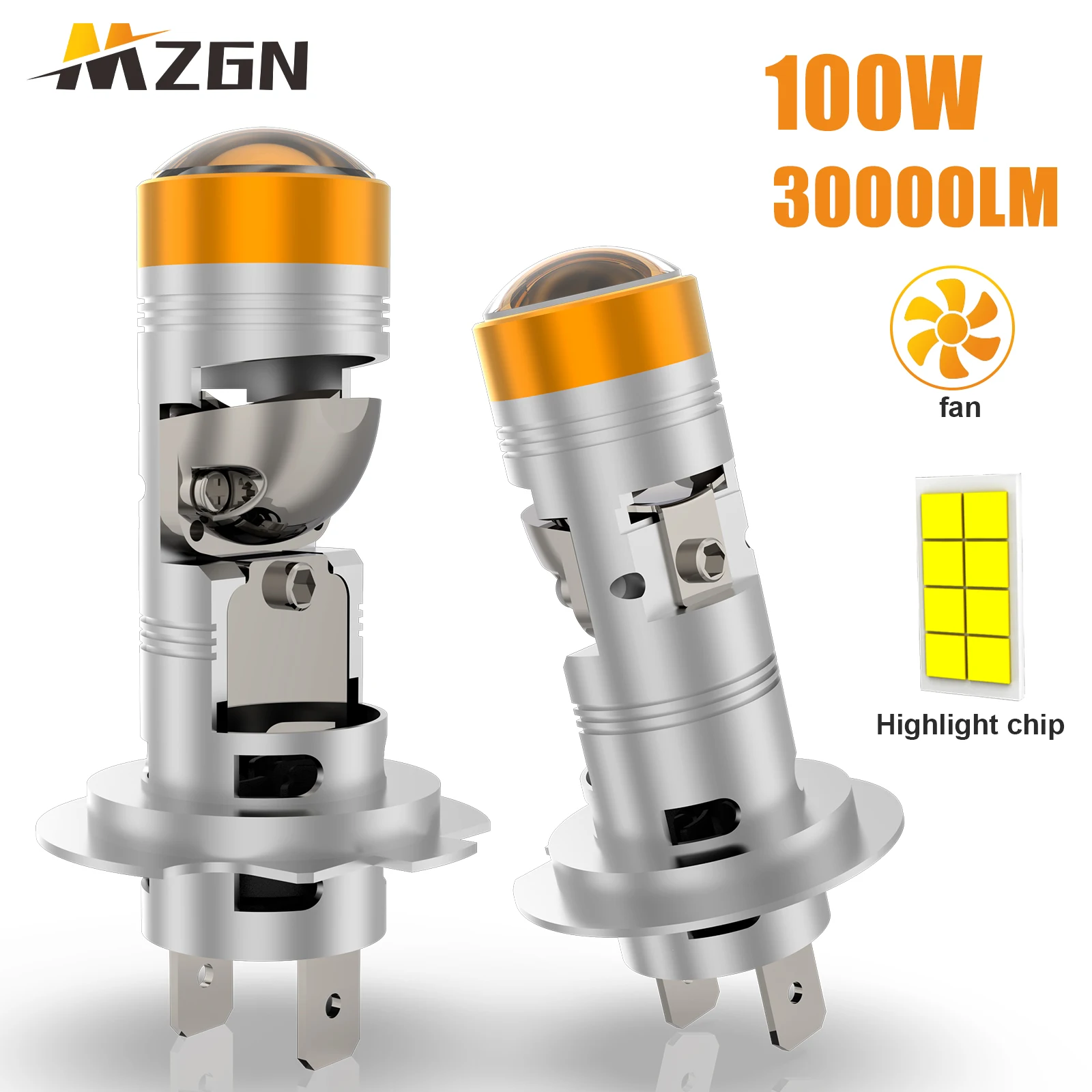 MZGN-2Pcs-H7-H18-1-1-Wireless-Bi-LED-Projector-Lens-Headlight-Bulb ...