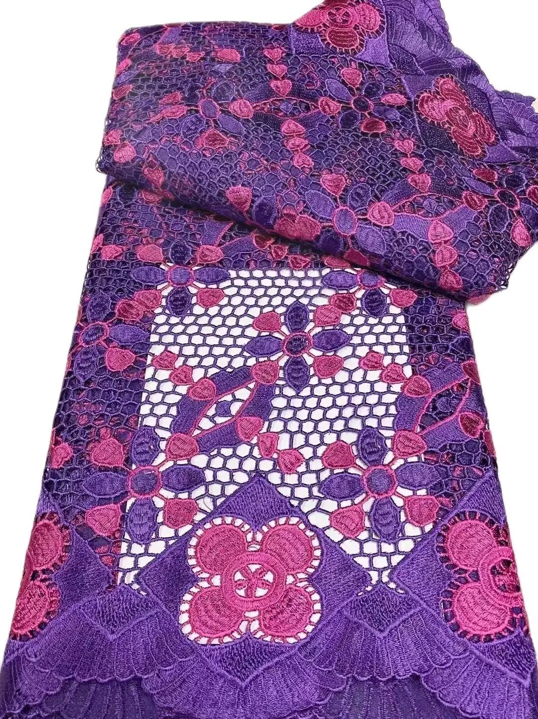 Wholesale-Price-5Yards-African-Guipure-Cord-Lace-Fabric-Embroidery ...