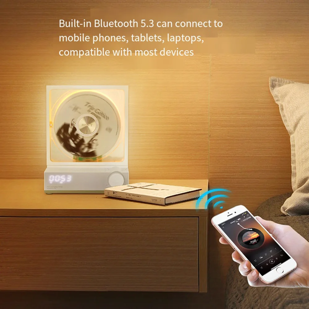 HOTT-Retro-CD-Player-Bluetooth-RGB-Dazzling-Colour-Light-Rechargeable ...