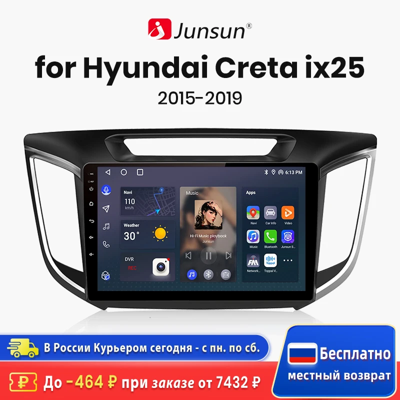 Junsun AI Voice Wireless CarPlay Android Auto Radio for Hyundai Creta ...