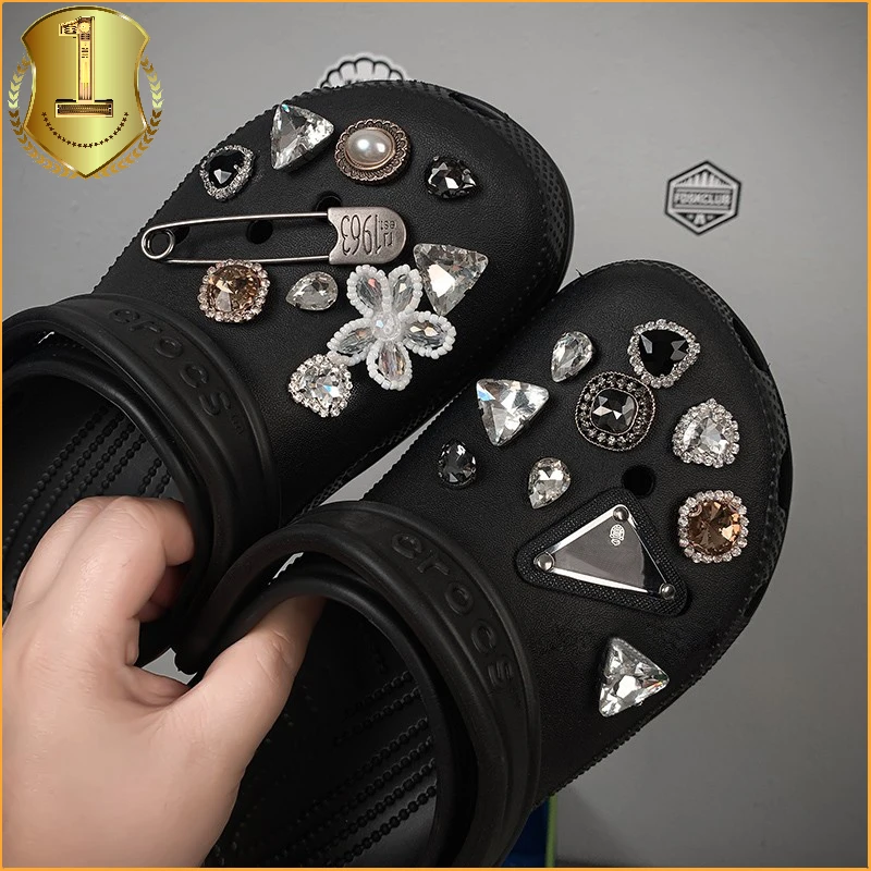 Retro Rhinestone Croc Charms Designer Diy Metal Pin Shoe Decoration ...
