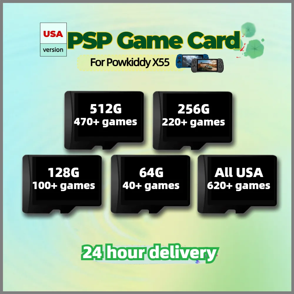 PSP-Game-Card-For-Powkiddy-X55-Japan-Version-Memory-Retro-Handheld ...
