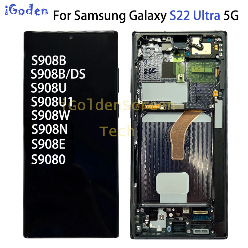Original-For-Samsung-Galaxy-s22-Ultra-LCD-Display-With-Frame-6-9-s22u ...