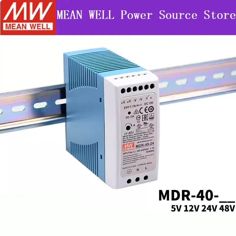 Original-MEAN-WELL-MDR-40-24-40-8W-24V1-7A-mean-well-MDR-40-series ...