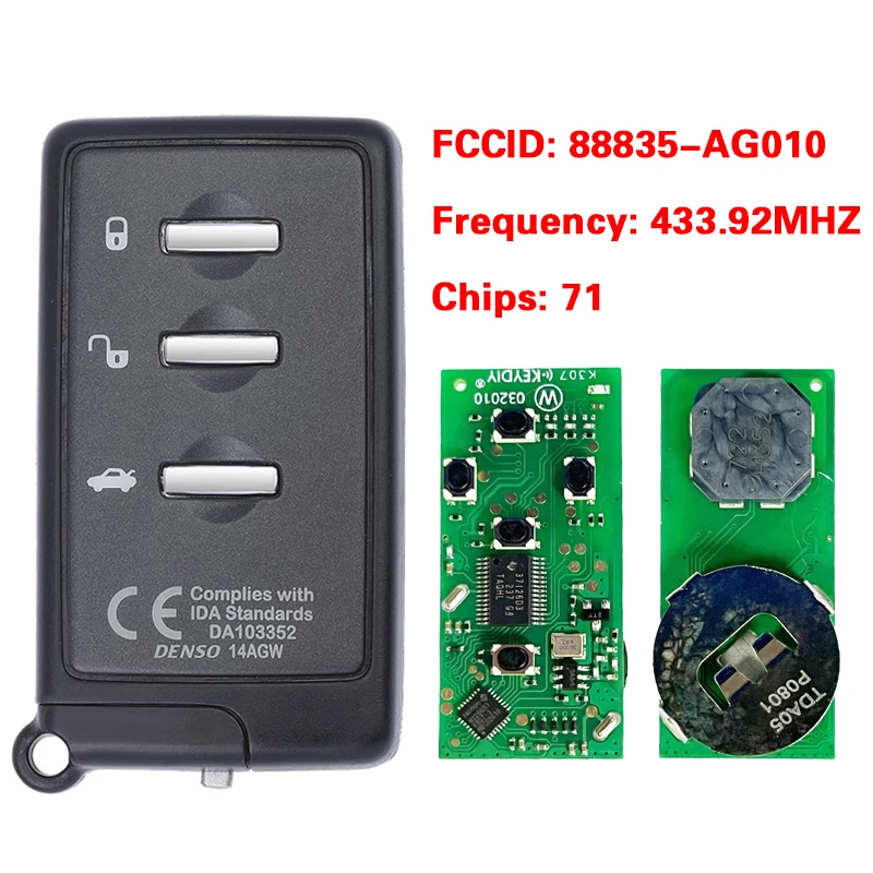 CN034005 control remoto inteligente de 3 botones 88835-AG010 14ACA ...