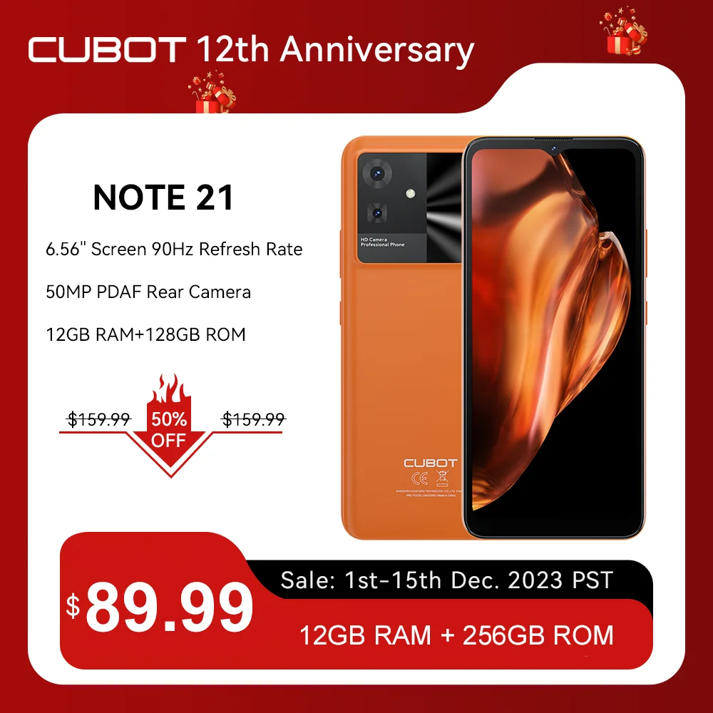 Cubot-Note-21-Smartphone-Android-13-12GB-RAM-6GB-6GB-ampliado-128GB-ROM ...