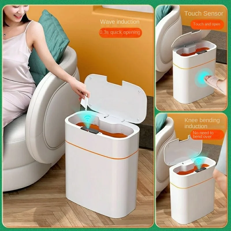 13L-16L-Smart-Trash-Can-High-tech-Induction-Storage-Bucket-Bathroom ...