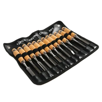KUNLIYAOI 12Pcs Wood Carving Hand Chisel Tool Set Woodworking ...