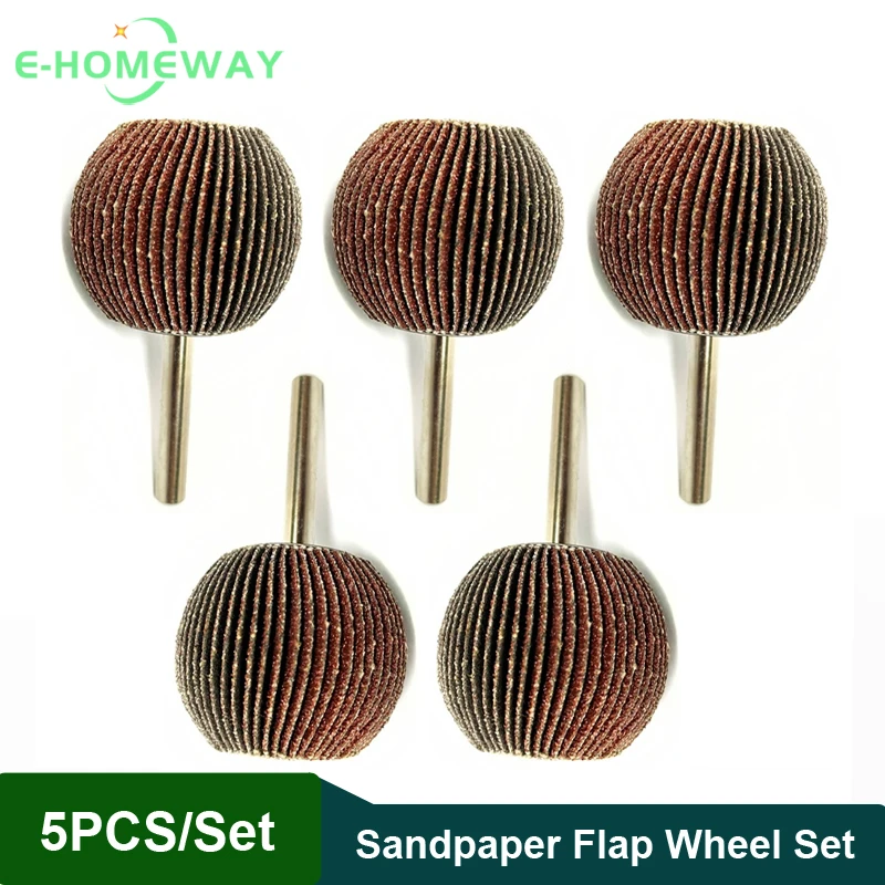 5PCS-Spherical-Sandpaper-Flap-Wheel-6mm-1-4-Shank-60-120-Grit-Abrasive ...