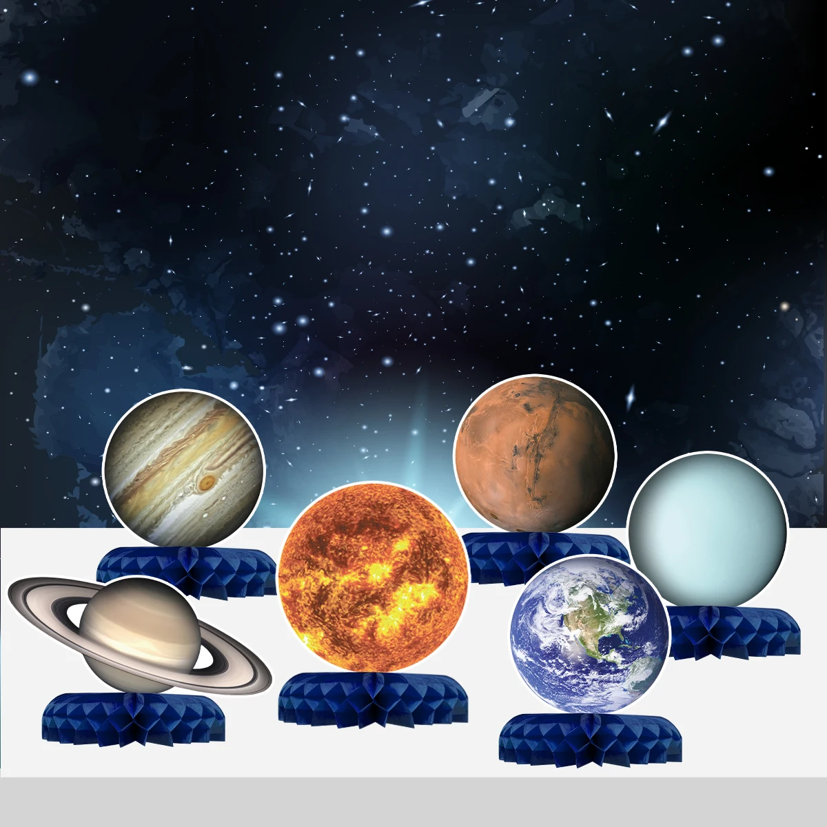 Solar System Kids OSNIE Solar System Theme Honeycomb Centerpieces Table ...
