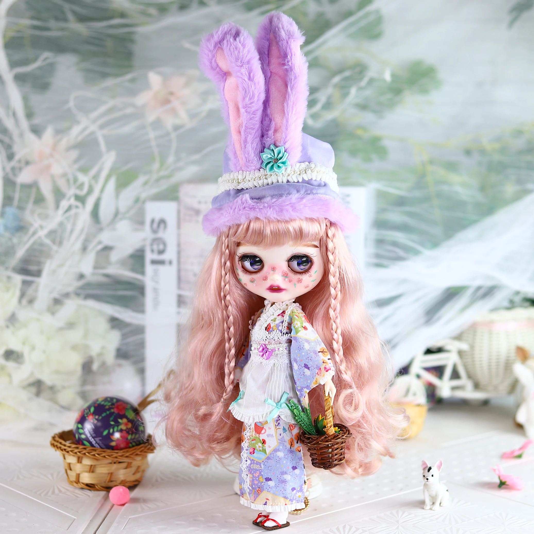 ICY DBS Blyth doll 1/6 bjd joint body Easter bunny customized makup ...