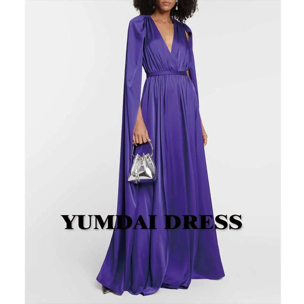 Purple-V-neck-Smock-Dress-Elegant-Wedding-Dubai-Luxury-Ball-Dress ...