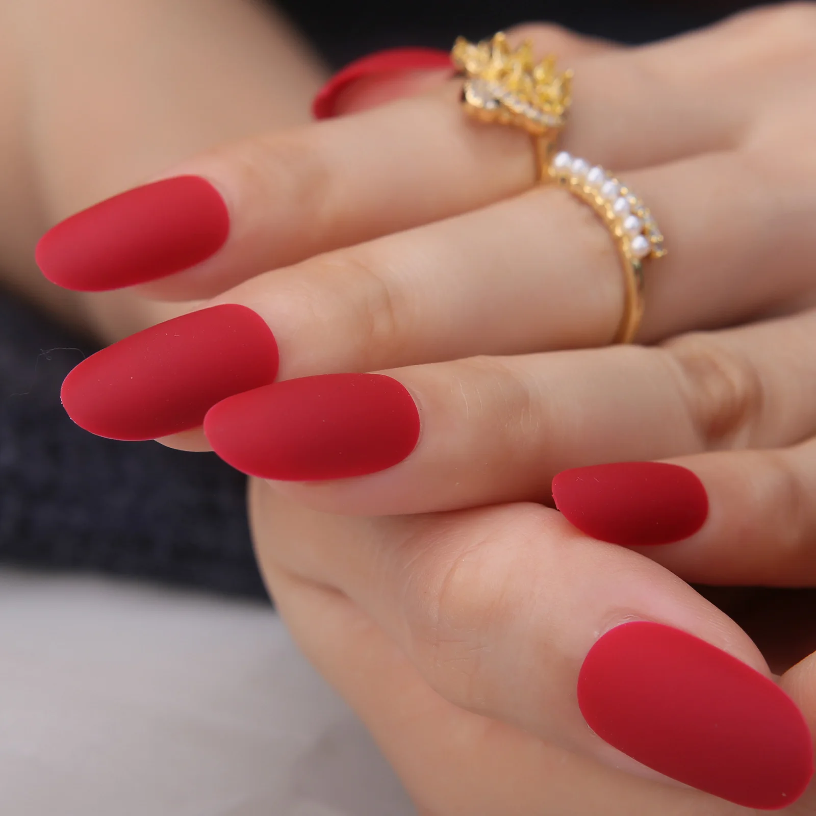 Red Matte Acrylic Nails