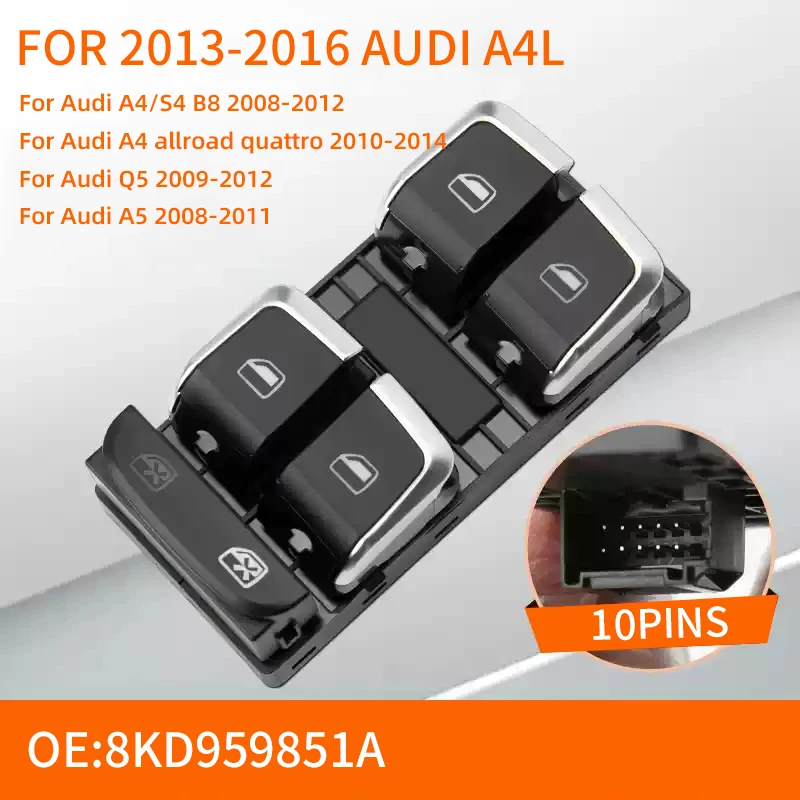 Chrome For AUDI A4 S4 Q5 A5 B8 Allroad Car Master Window Electric ...