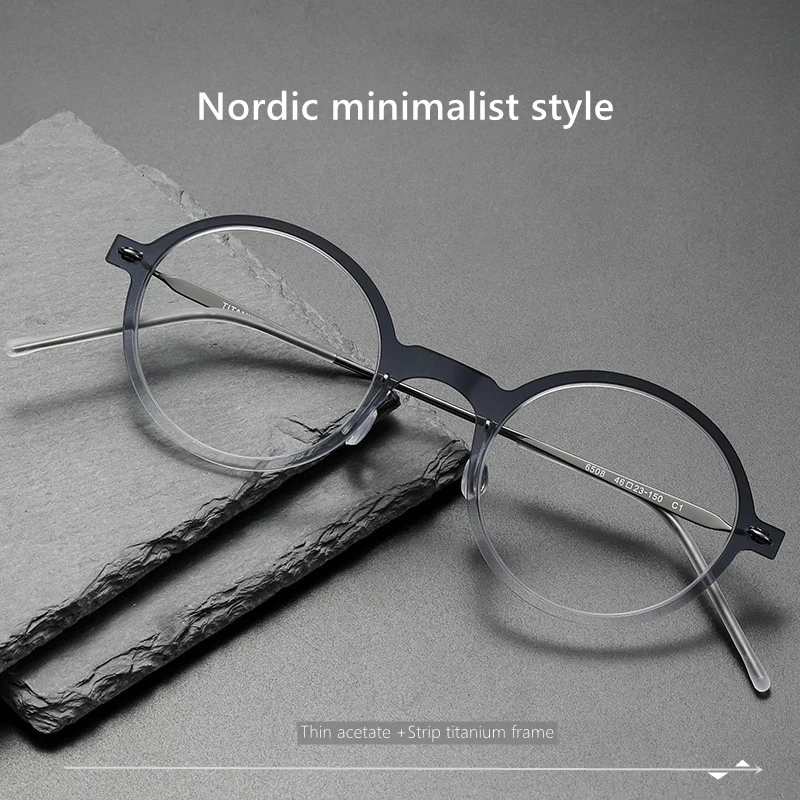 Nordic Style Minimalist Design Ultra-Thin Frame and titanium Temple ...