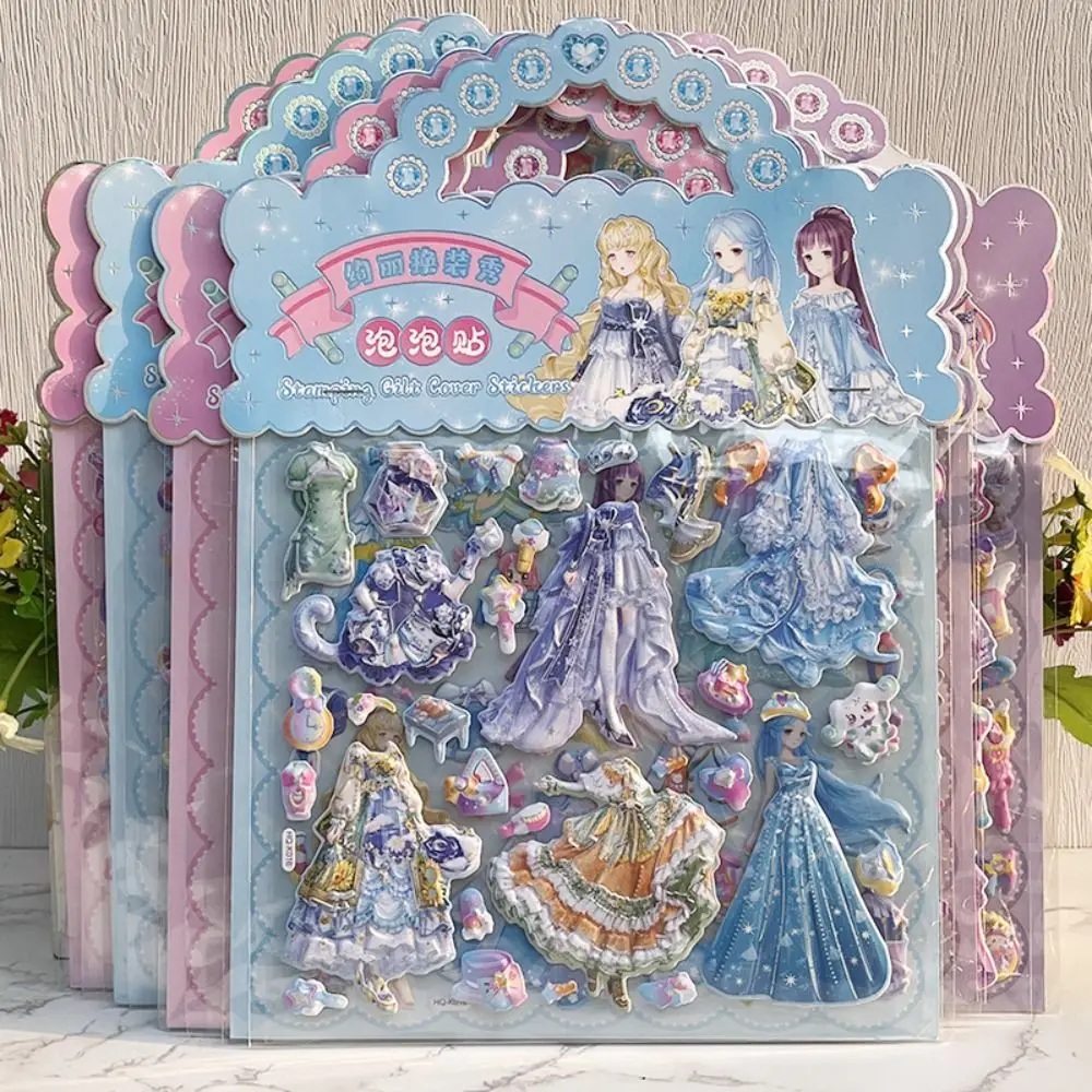 2-Sheets-Bag-Kawaii-Princess-Dress-Up-Sticker-Decorative-DIY-Foam ...