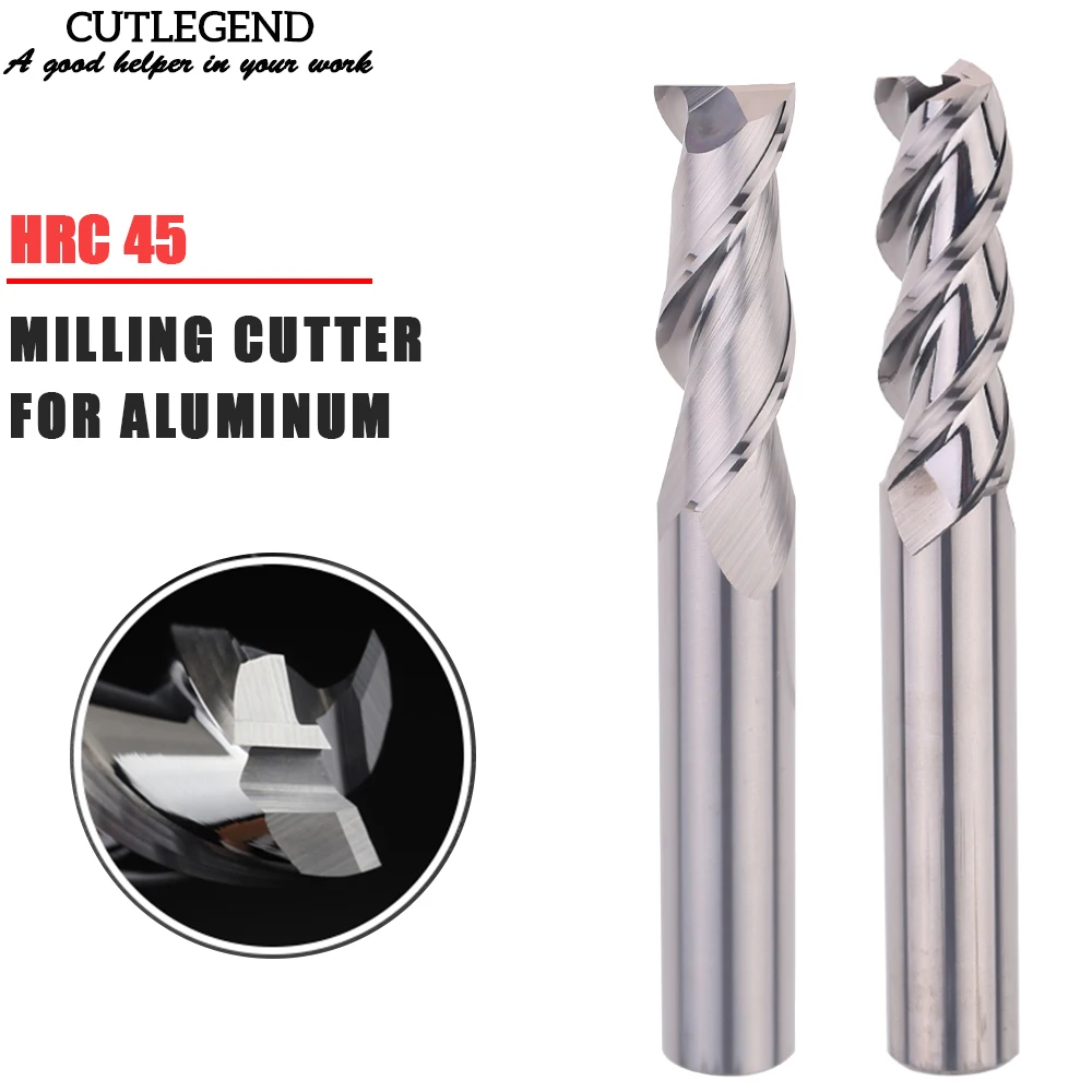 CUTLEGEND-HRC45-Aluminum-End-Mill-CNC-2-Flutes-3-Flutes-Carbide-Milling ...