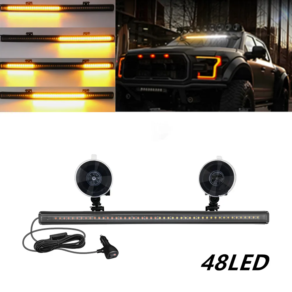 Car LED Police Lights Windshield Strobe Lights for Truck 48LED ...