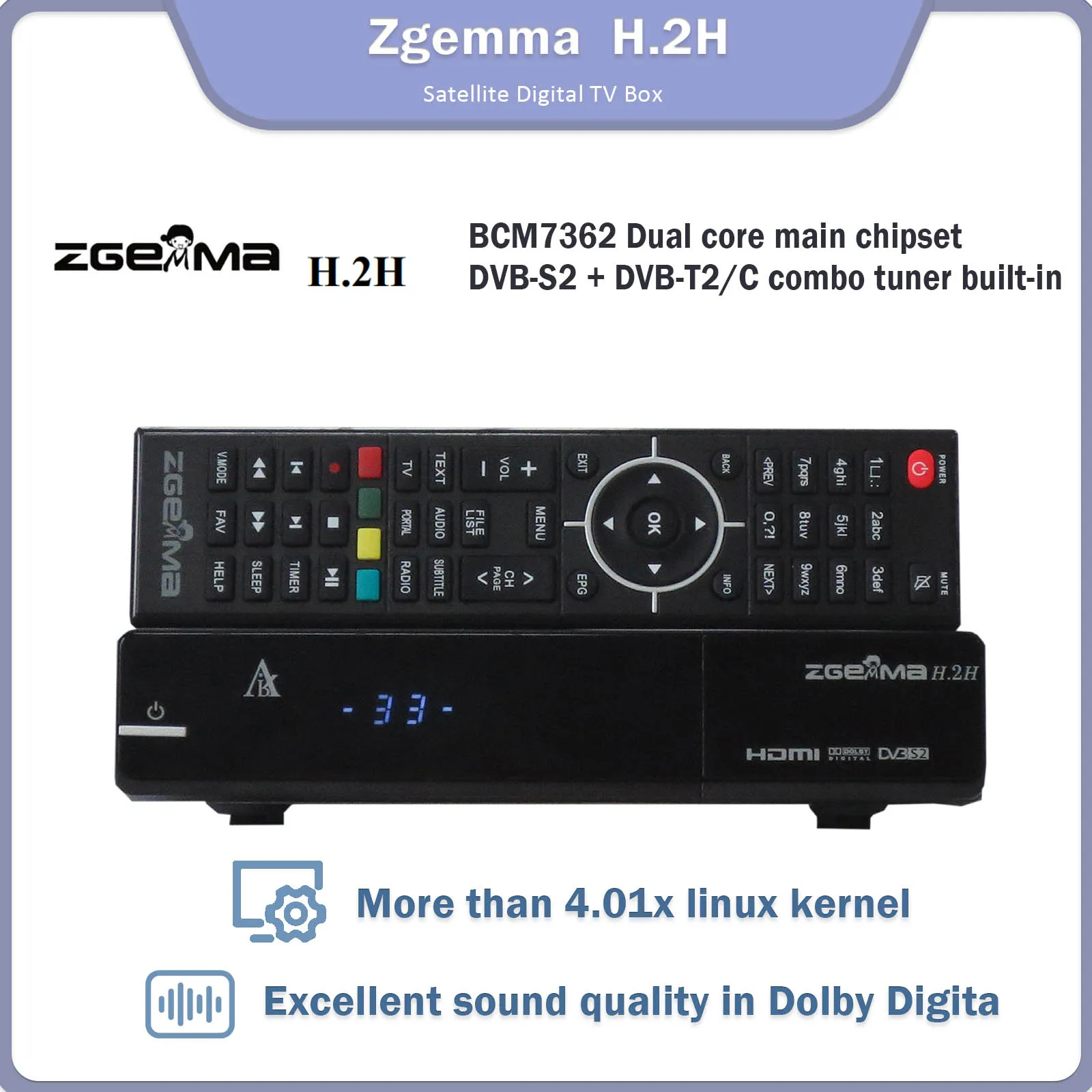 Genuine-ZGEMMA-H-2H-Satellite-TV-Receiver-Linux-Enigma2-Receptor-DVB ...