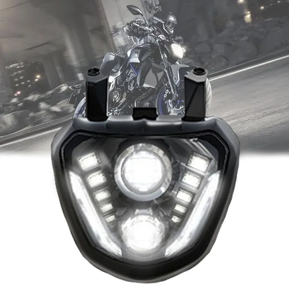 Faro-LED-para-motocicleta-YAMAHA-MT07-MT-07-MT-07-l-mpara-DRL-FZ07-FZ ...