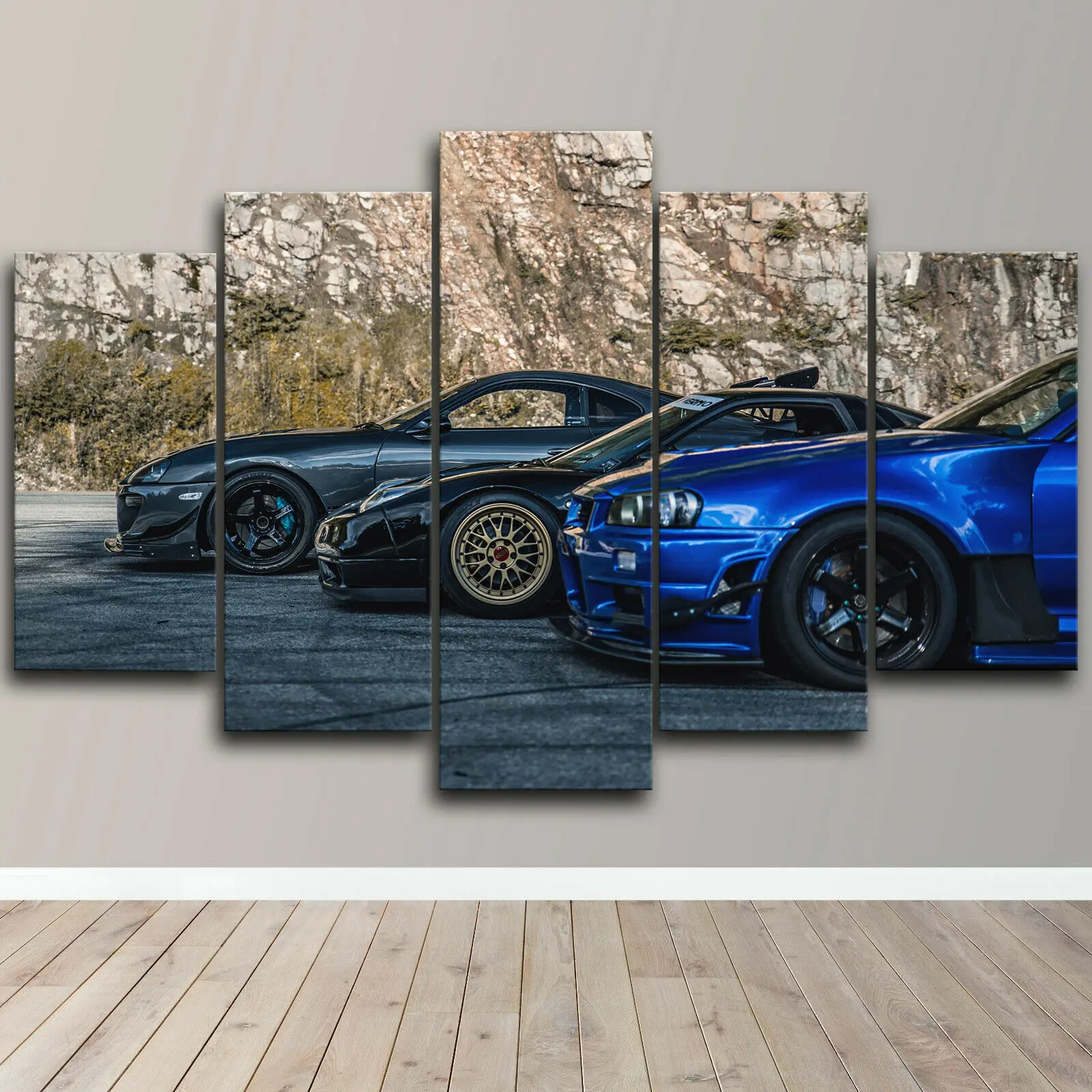 5-Pieces-Wall-Art-Canvas-Decor-JDM-Skyline-Supra-Sports-Car-Poster ...