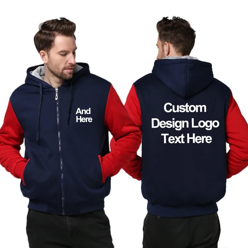 Custom-Diy-Print-Logo-Men-s-Zipper-Design-Hooded-Jacket-Autumn-Winter ...