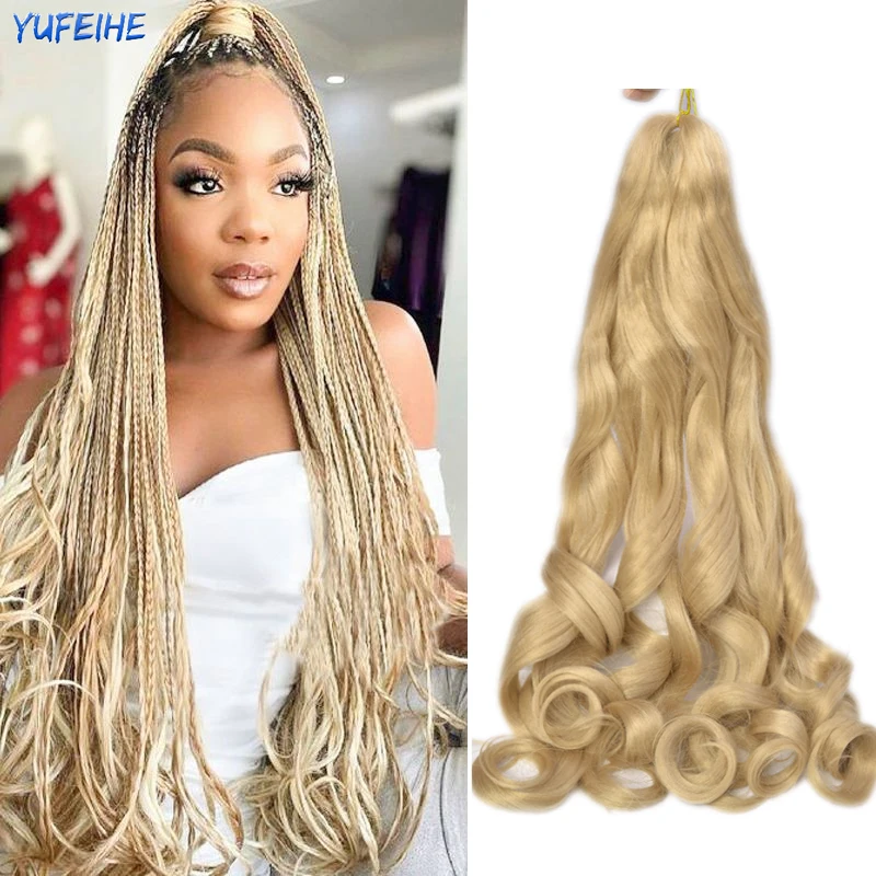 French-Curls-Hair-Extensions-Synthetic-Spiral-Curls-Crochet-Braiding ...