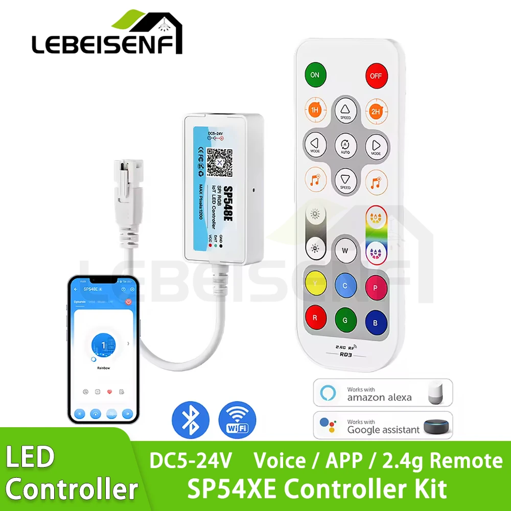 SP54XE Controller Kit SPI Pixels PWM LED Strip Light Wifi Alexa Google ...