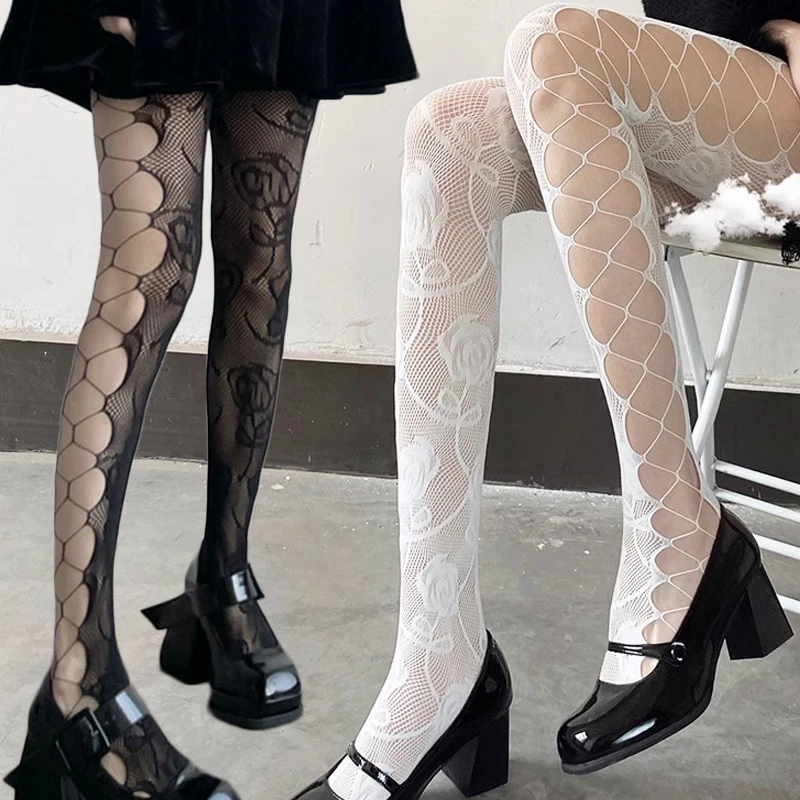 Gothic-Fishnets-Stockings-Lolita-Mesh-Tights-for-Women-Netting ...