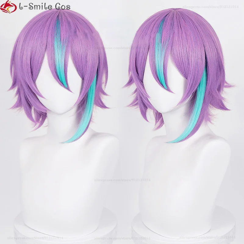 Kamishiro Rui Cosplay Wig Kamishiro Rui Wig With Purple Highlights Blue ...