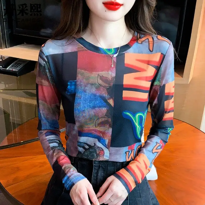 Women-s-Autumn-and-Winter-Fashion-Retro-Round-Neck-Pullover-Printed ...