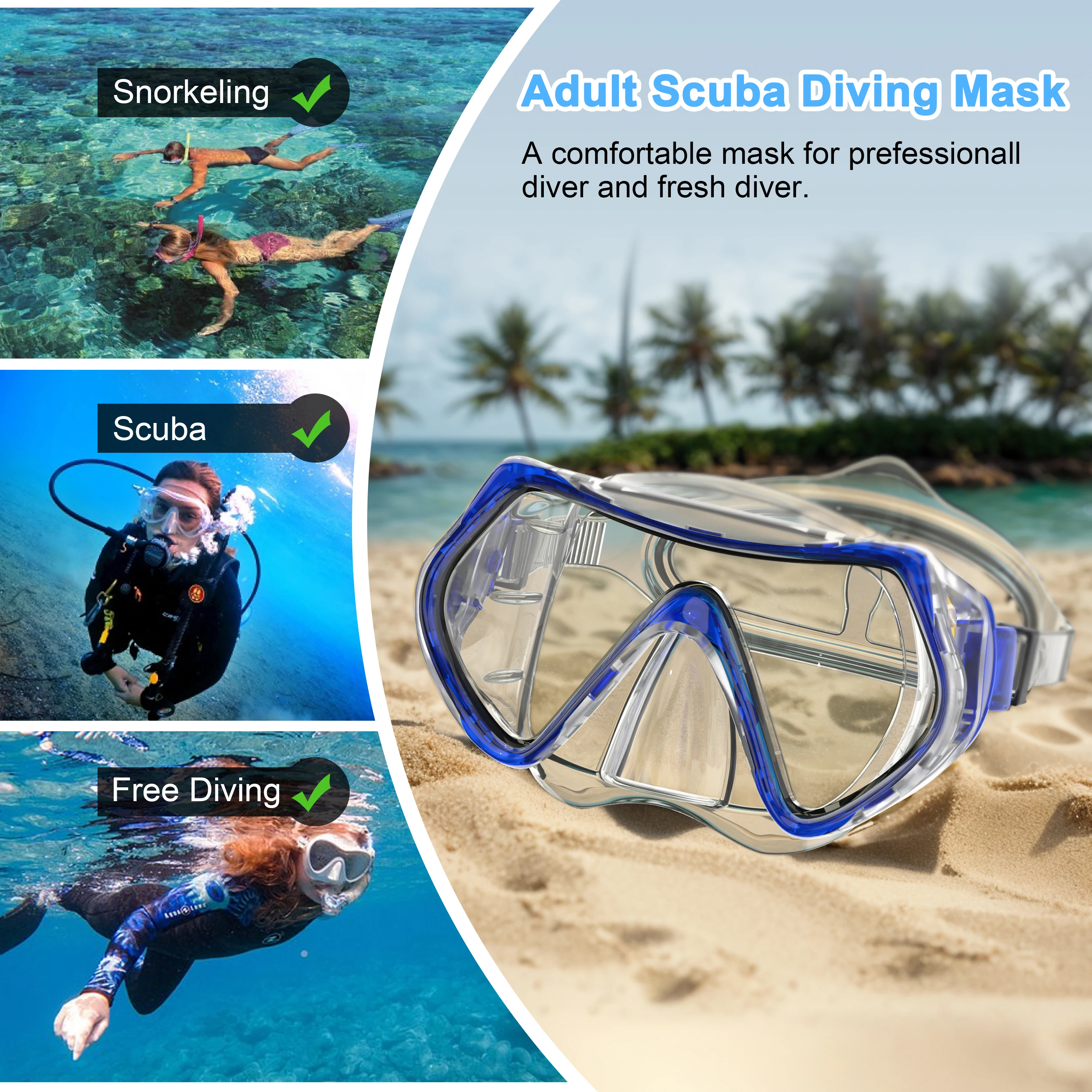 Snorkel-Diving-Mask-Swimming-Goggles-Free-diving-Masks-Scuba-Silicone ...