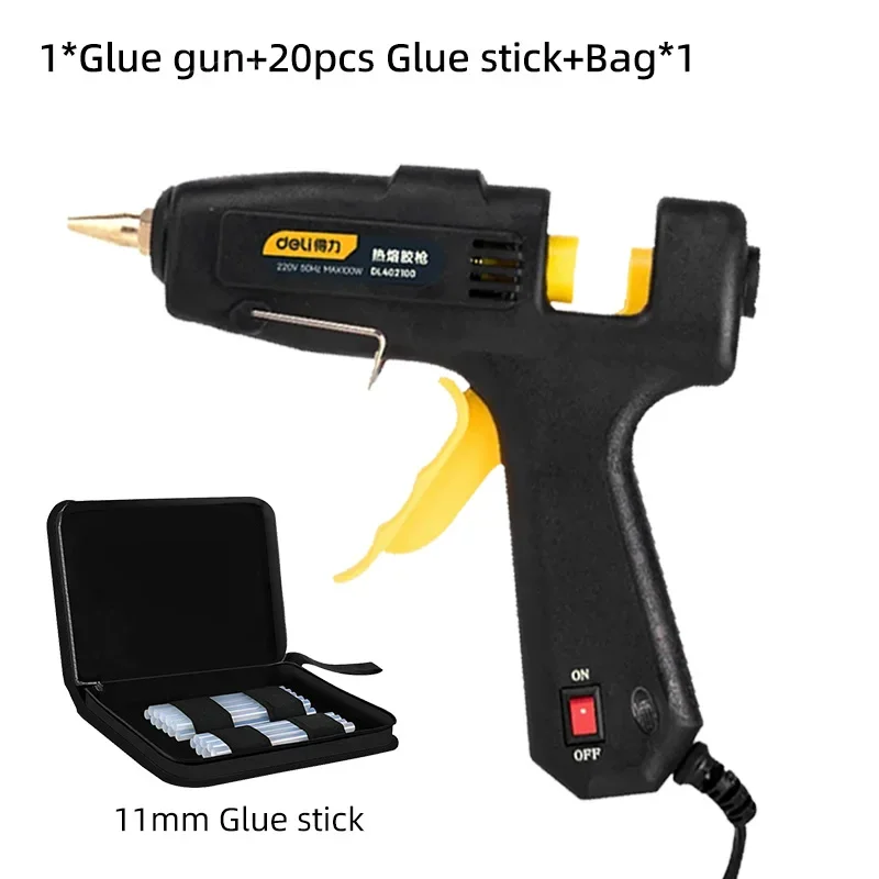Deli-60W-100W-Hot-Melt-Glue-Gun-Set-With-Glue-Stick-Industrial-Glue ...