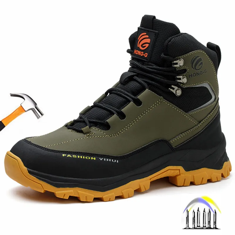 safety-shoes-man-waterproof-work-safety-sneakers-high-top-boots-anti ...