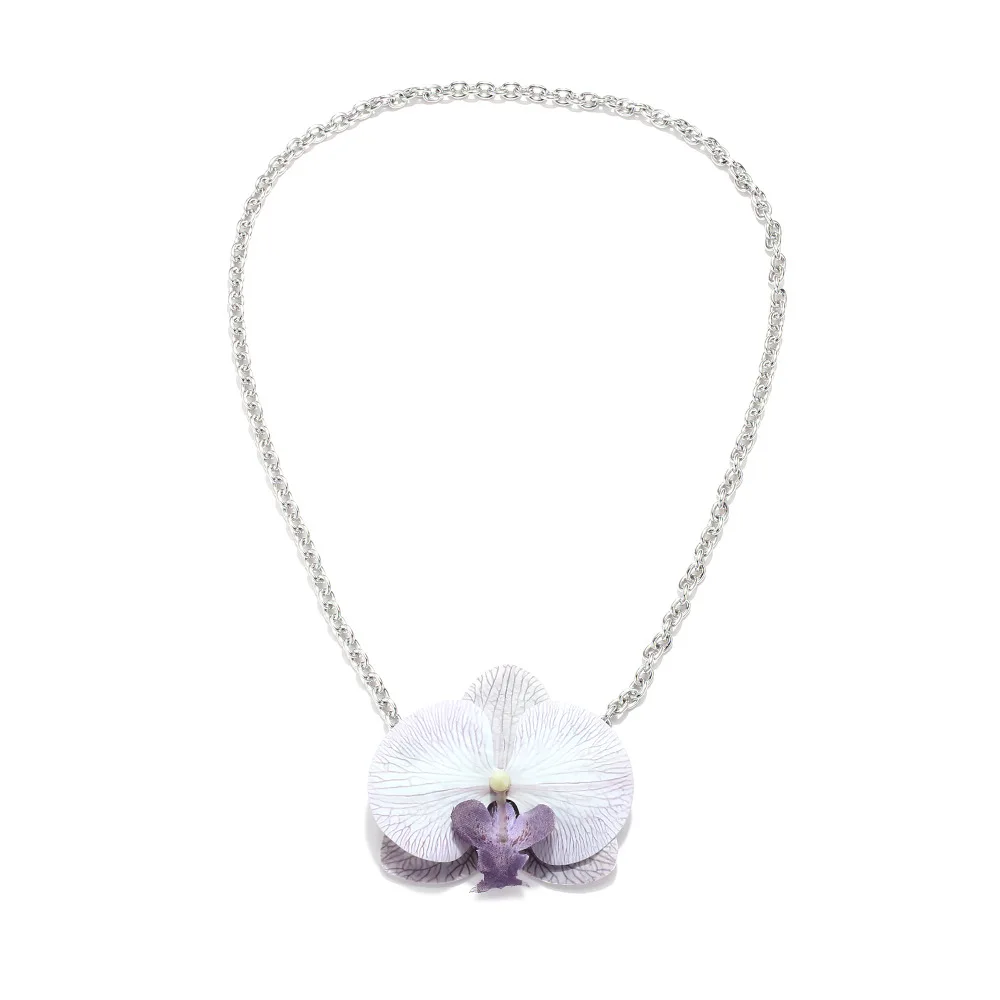 ZA-colares-com-pingente-de-flor-Phalaenopsis-para-mulher-joia-rom-ntica ...