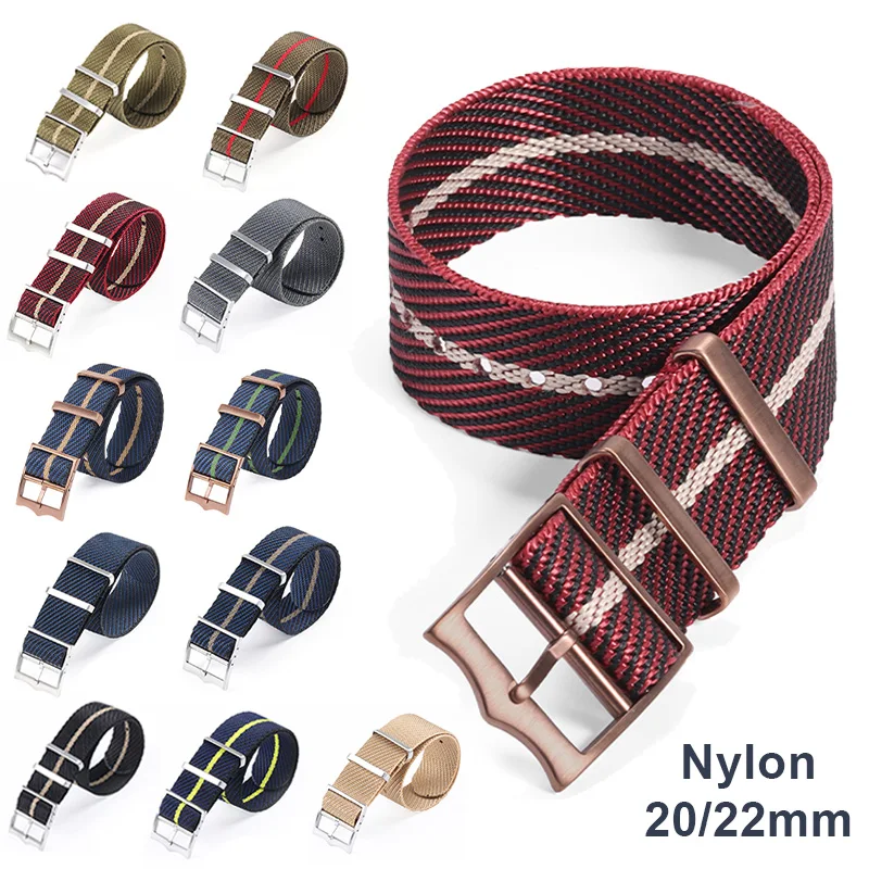 Comfortable-Canvas-Nylon-Watch-Band-20mm-22mm-Watch-Straps-Loop ...